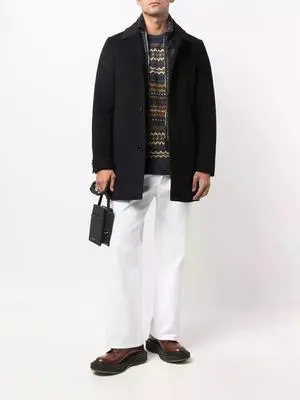 MOORER Layered Single-breasted Wool Coat