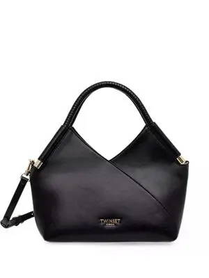 TWINSET Logo-plaque Asymmetric Tote Bag - Black