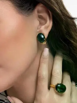 BOUNKIT JEWELRY Quartz Cabochon Earrings