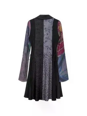 MARINE SERRE Arthropoda Patchwork Shirt Mini Dress - Black