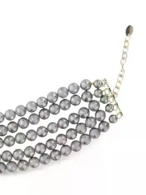 Lisa C Multi-strand Beaded Necklace - Silver
