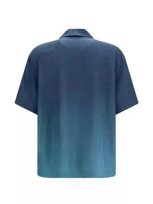 Off-White Arrow Monogram Gradient-effect Jacquard Bowling Shirt - Blue