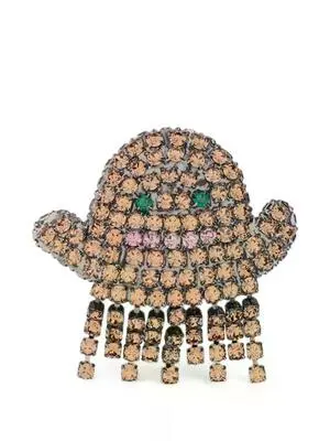Lisa C Crystal-embellished Ghost Brooch - Silver