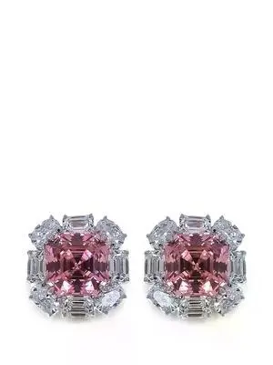 FANTASIA BY DESERIO Flower Stud Earrings - Silver