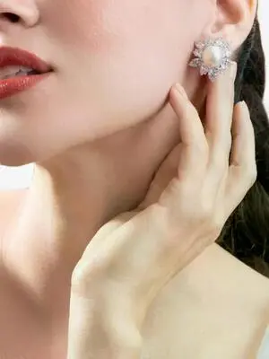 FANTASIA BY DESERIO Pearl Marquise-cut Earrings