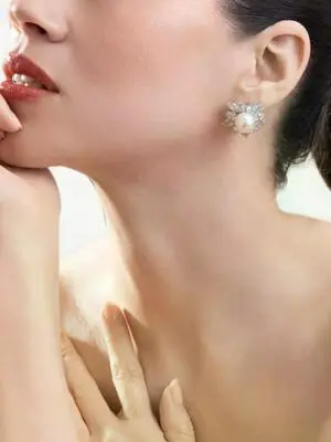 FANTASIA BY DESERIO Pearl Marquise-cut Earrings