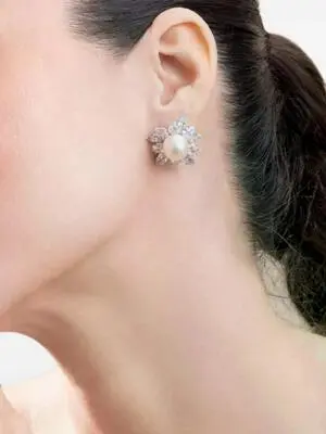 FANTASIA BY DESERIO Pearl Marquise-cut Earrings