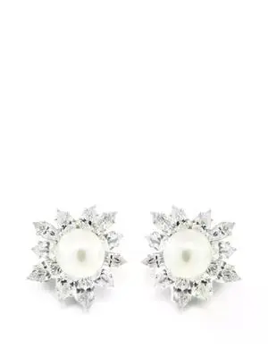 FANTASIA BY DESERIO Pearl Marquise-cut Earrings - Silver