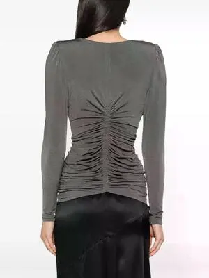 Givenchy Ruched Long-sleeve Top