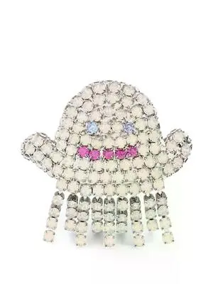 Lisa C Crystal-embellished Ghost Brooch - Silver