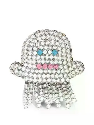 Lisa C Crystal-embellished Ghost Brooch - Silver