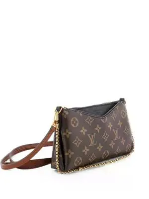 LOUIS VUITTON Pallas Monogram Canvas With Leather Clutch Bag