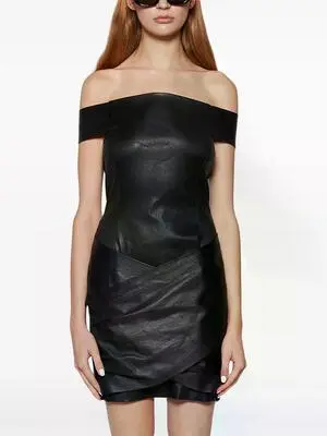 Givenchy Draped Leather Mini Dress