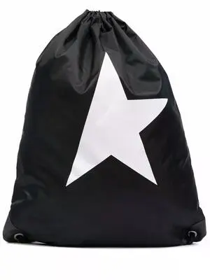 GOLDEN GOOSE Star Collection Drawstring Backpack - Black