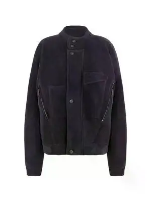 Giorgio Armani Suede Panelled Jacket - Purple