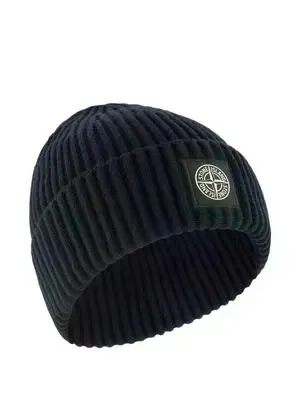 Stone Island Ribbed Knit Beanie Hat