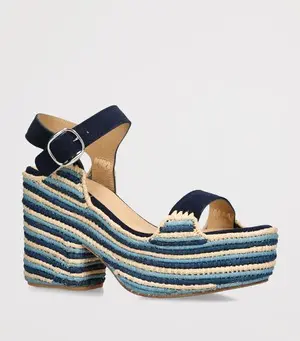Gabriela Hearst Raffia Sardis Platform Sandals 110
