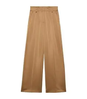 Max & Co. Satin Wide-leg Trousers - Beige