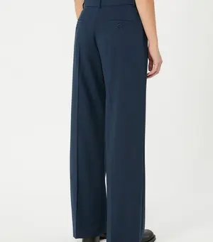 Max Mara Virgin Wool Tailored Straight-leg Trousers - Navy