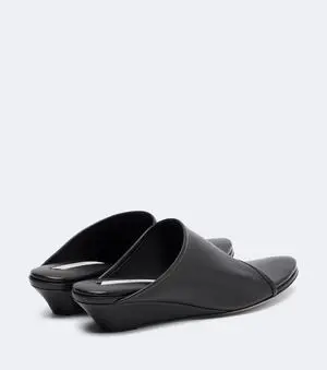 CHRISTEN Stretch Leather Wedge Mules