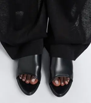 CHRISTEN Stretch Leather Wedge Mules