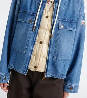 Moncler Ecrevisse Layered Denim Down Jacket