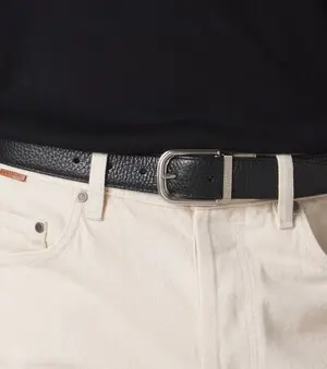 LARDINI Leather Belt - Black