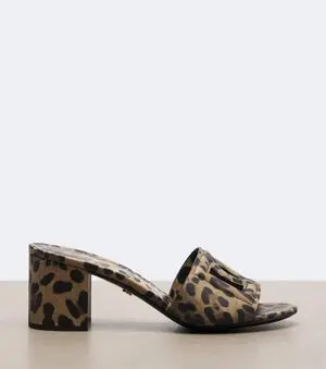Dolce & Gabbana Dg Leopard-print Leather Mules