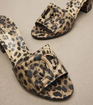 Dolce & Gabbana Dg Leopard-print Leather Mules