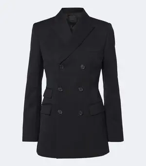 NILI LOTAN Noah Double-breasted Virgin Wool Blazer - Black