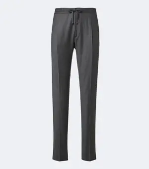 LARDINI Wool And Cashmere Slim Pants - Grey