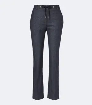 Eleventy Wool-blend Tapered Pants - Blue