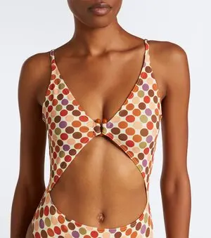 ERES Nightlife Cutout Polka Dot One Piece Swimsuit - Multicoloured