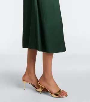 Erdem Floral-applique Satin Seersucker Midi Dress