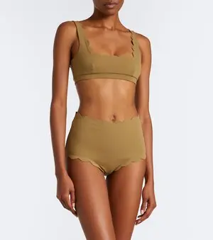 Marysia Mini Palm Springs Scalloped Bikini Top - Beige