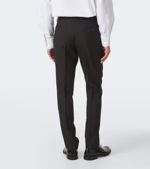 LARDINI Checked Double-breasted Virgin Wool Suit