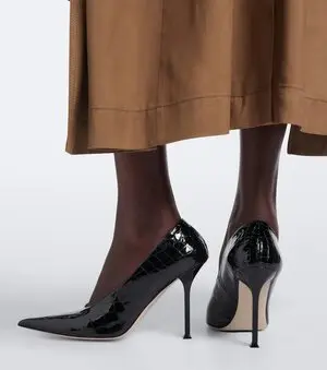 CHRISTEN Helix Snake-effect Leather Pumps