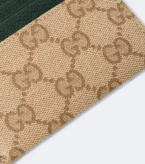 Gucci Essence Classic Gg Canvas Card Holder - Beige