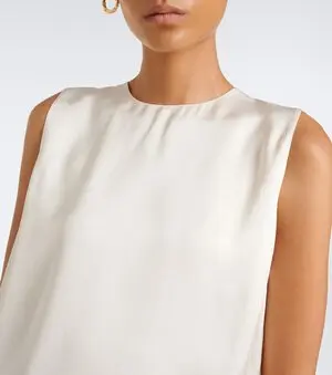 Vince Lace-trimmed Satin Top - White