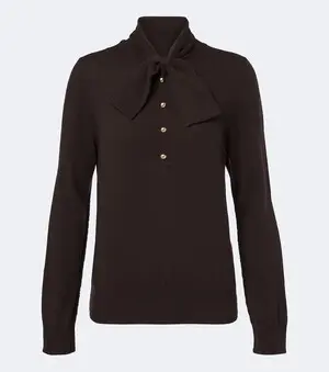 Jardin Des Orangers Tie-neck Wool And Cashmere Sweater - Brown