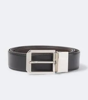 Zegna Reversible Leather Belt - Black