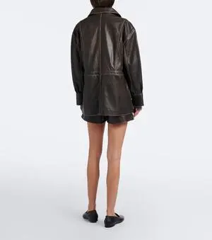 ARMA High-rise Leather Shorts