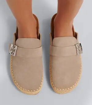 Tory Burch Mellow Woven Suede Clogs