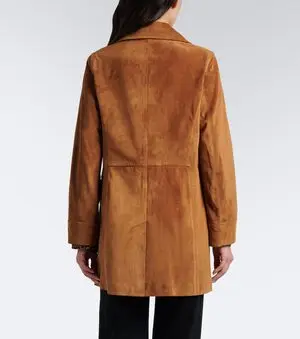 NILI LOTAN Remington Double-breasted Suede Coat