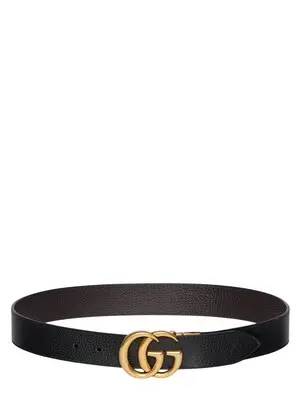Gucci Reversible Gg Leather Belt - Black