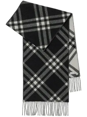 Burberry Check Cashmere Scarf - Black