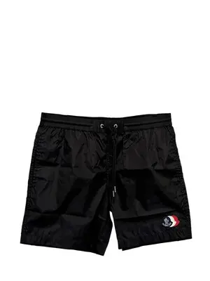 Moncler Swim Shorts With Patch - Black
