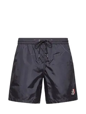 Moncler Swim Shorts With Patches - Blue