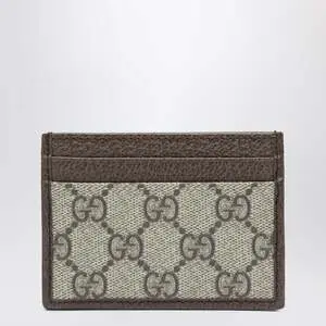 Gucci Ophidia Gg Supreme Card Holder In /dark Brown