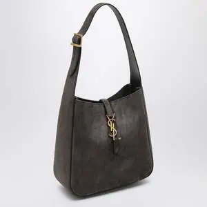 Saint Laurent Small Le 5 À 7 Grey Suede Bag - Brown